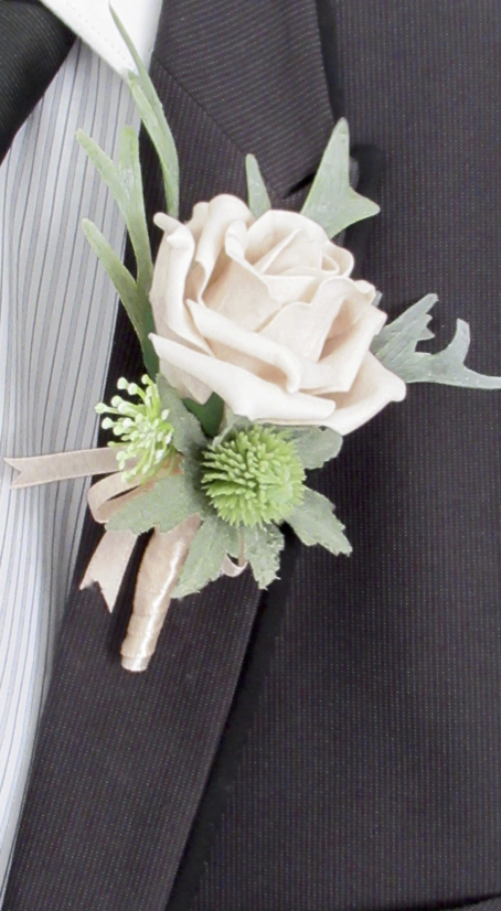 Silk Buttonholes For Weddings | Grooms Buttonhole | The Floral Touch UK